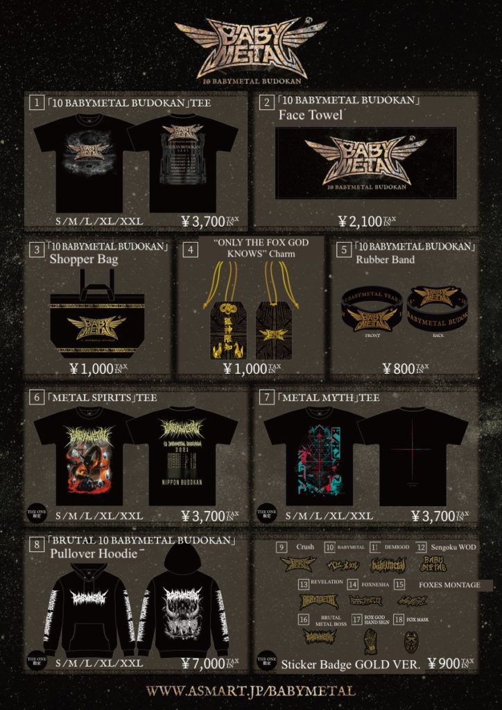 “10 BABYMETAL BUDOKAN” Merch Revealed – Unofficial BABYMETAL News