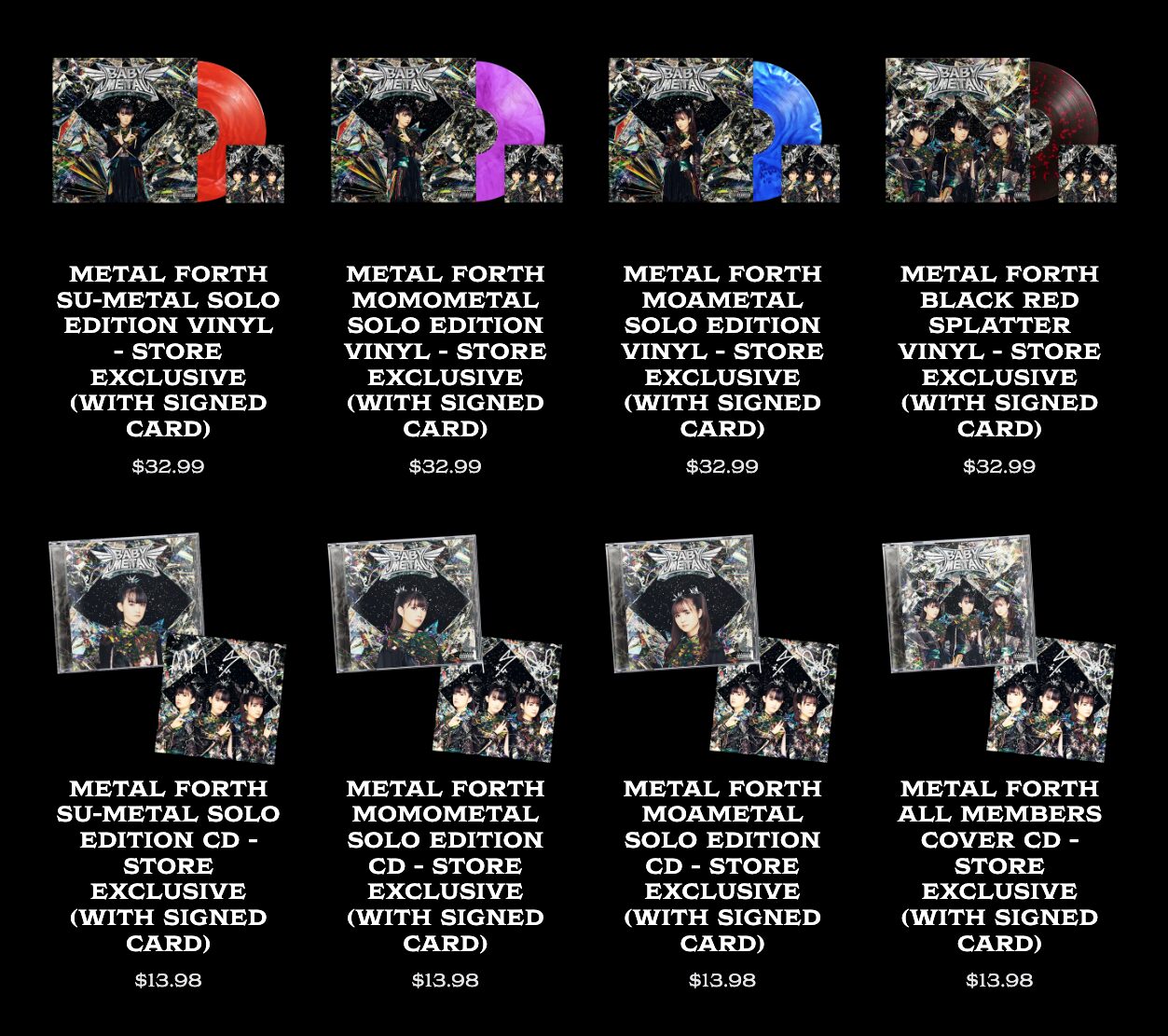 BABYMETAL Releases New Limited METAL FORTH Editions That Come With Cards Signed By SU-METAL ...